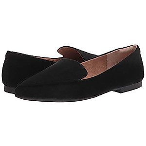 Amazon Essentials Women's Loafer Flat, Black Microsuede, 11 Wide