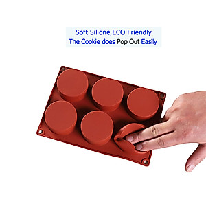 Round Cylinder Candy Silicone Mold,Chocolate Cover Oreos Cookie Reusable Perfect Size Molds, for Sandwich Cookies Muffin Cupcake Brownie Cake Pudding Soap Jello (3 Pack)