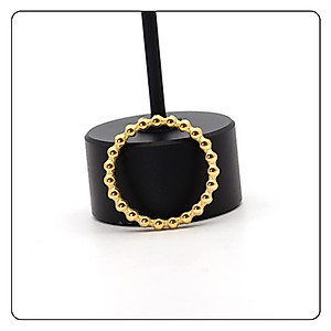 Fusamk Fashion 18K Gold Stacking Ring Stainless Steel 2MM Bead Ring(Gold(9))