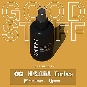 CRVFT Sea Salt Spray 6oz | Light Hold/Natural Finish | Add Volume & Texture | Ideal for All Hair Types & Lengths | Men's Texturizing Surf Spray | Made in the USA | Paraben & Sulfate Free [Scented]