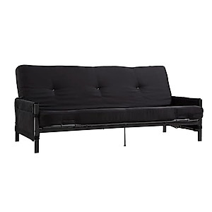 DHP Fairview Storage Futon with 6" Mattress, Black