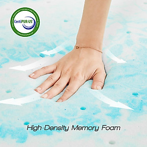 Mattress Topper, 3 Inch King Size Cooling Memory Foam Mattress Bed Topper for Sleeper Sofa, RV, Camper, CertiPUR-US Certified