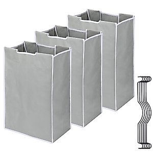 3 Bag Laundry Sorter Replacement Bags, Augot Large Hamper Cart Removable Replacement Bags with 6Pcs Carry Handle, Laundry Organizer Storage Replacement Bags 21“H×15“L×9”W （No Hangers ）