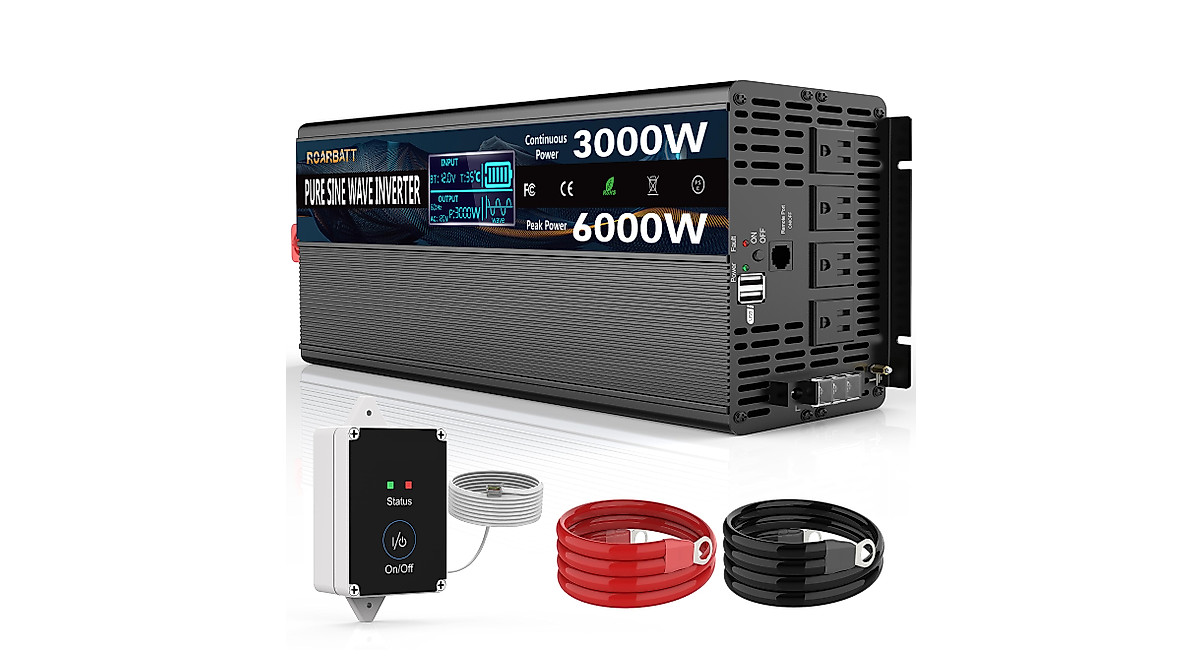 3000W Pure Sine Wave Power Inverter - Remote Control