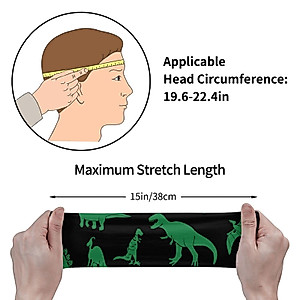 AMRANDOM Men and Women Sweatband Green Dinosaur Sports Sweatband Breatheable Sports Headband for Running, Cross Training, Yoga, Bike