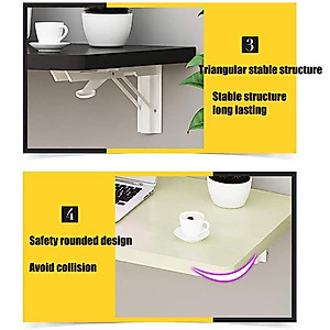 RXBFD Wall Mounted Workbench Wall Hanging Folding Solid Wood Drop-Leaf Table Small Fold Down Kitchen Table Heavy Duty Fold Fown Dining Table Computer Desk