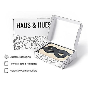 HAUS AND HUES Black and White Abstract Wall Art - Neutral Wall Art Modern Midcentury Modern Art | Black and White Artwork for Walls Modern Neutral Wall Decor Minimal Wall Art, Framed Beige – 12x16