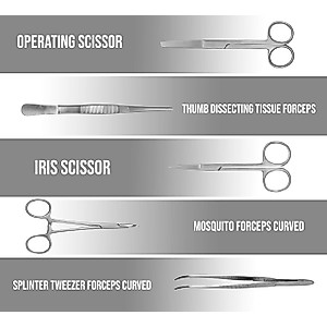 Vet Pro Dissection Kit - 29PC Surgical Kit for Dissecting and More - Incl. Medical Grade S/Steel Surgical Scalpel Handle & Blades (10 and 11 Blade), Medical Tweezers, Surgical Tools, Safety Glasses…