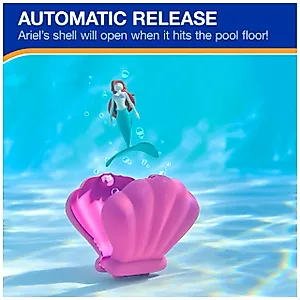 Swimways Disney Princess Ariel Dive N Surprise, Swimming Pool Accessories & Kids Pool Toys, Little Mermaid Party Supplies & Water Toys for Kids Aged 5 & Up