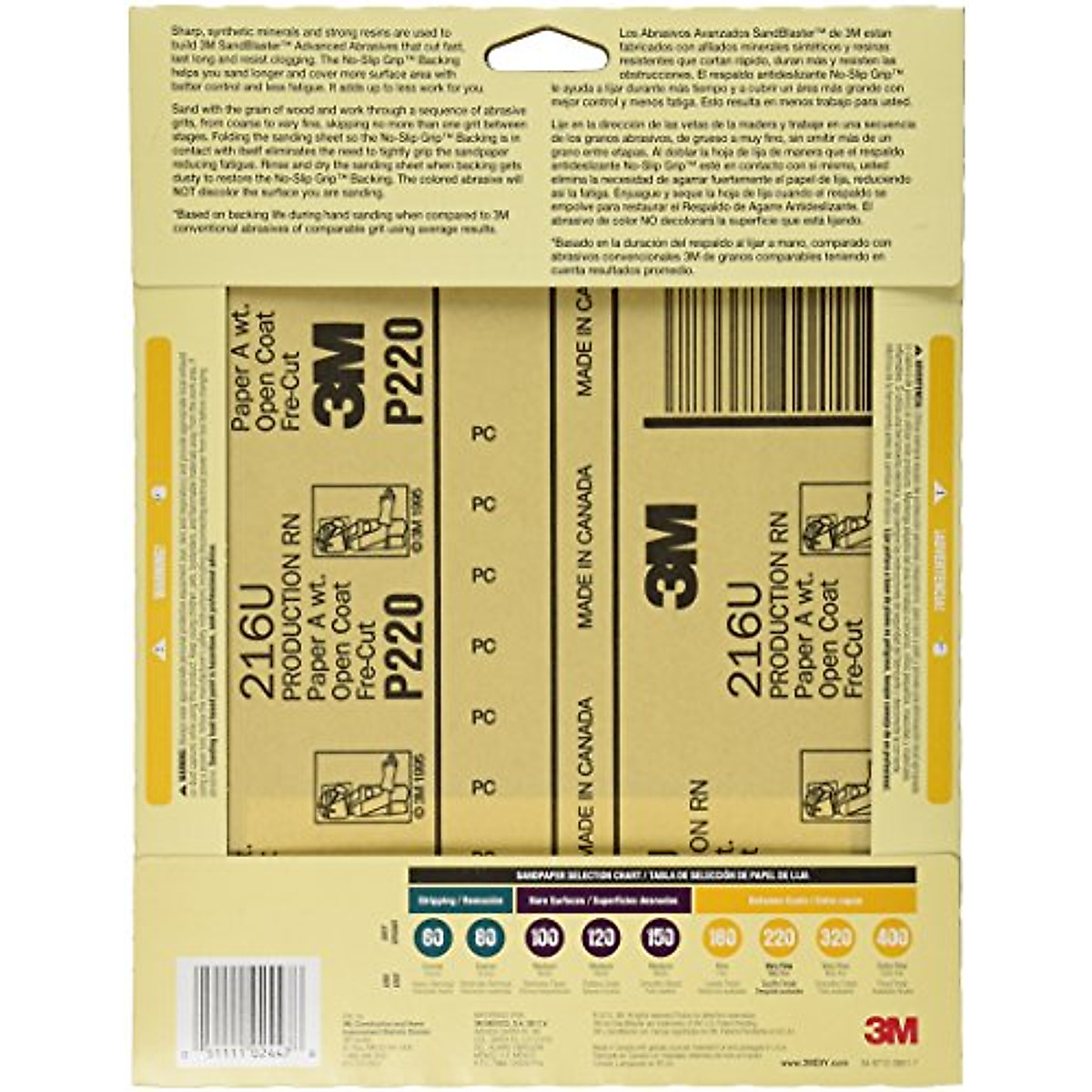 3M 20220-G Sandblaster Between Coats Sandpaper, 220 Grit, 220-Grit, 3 Count