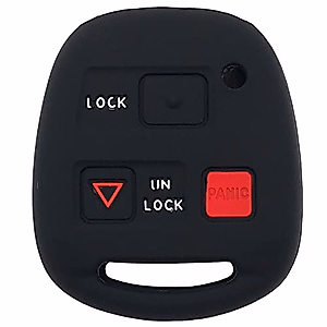 Horande Silicone Protector Key Fob Cover Case fit for Lexus ES GS GX is LS LX RX SC GX470 ES300 ES330 ES250 IS300 GS300 Toyota Land Cruiser FJ Cruiser Prado Camry Keyless Entry Key Fob (Black+Red)