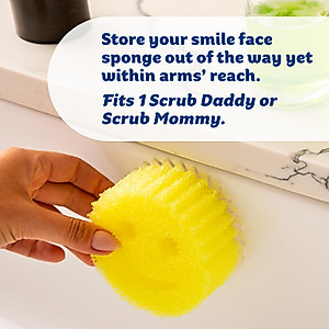 Scrub Daddy Sponge Holder - Daddy Caddy - Suction Sponge Holder for Smiley Face Sponge , Non-Slip Suction Cups, Sink Organizer for Kitchen and Bathroom, Self Draining, Dishwasher Safe - 1ct
