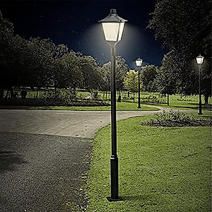 Yaolite 60W LED Post Top Light - LED Pathway Pole Lights with Photocell - 7800LM Outdoor Courtyard Lighting - Garden Lighting Fixture Dusk to Dawn Parking Lot Area Light