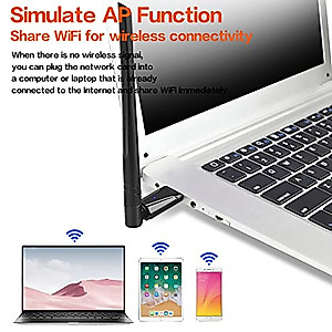 USB Wireless for PC,USB WiFi Adapter for PC,2.4GHz/5GHz,1300Mbps USB 3.0 Wireless WiFi Dongle,High Gain Dual Band 5dBi Antenna, Support Windows 11/10/8.1/8/7/XP, Mac OS 10.9-10.15