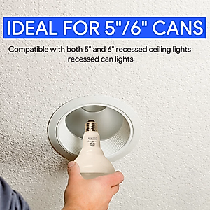 E ENERGETIC LIGHTING 12 Pack BR30 LED Light Bulbs, Dimmable, CRI90, 8.5W=65W, 3000K Warm White, 650 LM, E26 Base, Indoor Flood Light for Cans - UL Listed