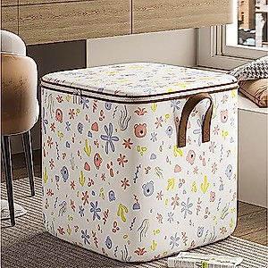 AZXY Clothes Storage Bags Large Capacity, Closet Organizers and Storage Bins, Foldable Wardrobe Storage Toy Containers Box with Lids and Handles for Blanket Comforter Clothing Bedding (L)