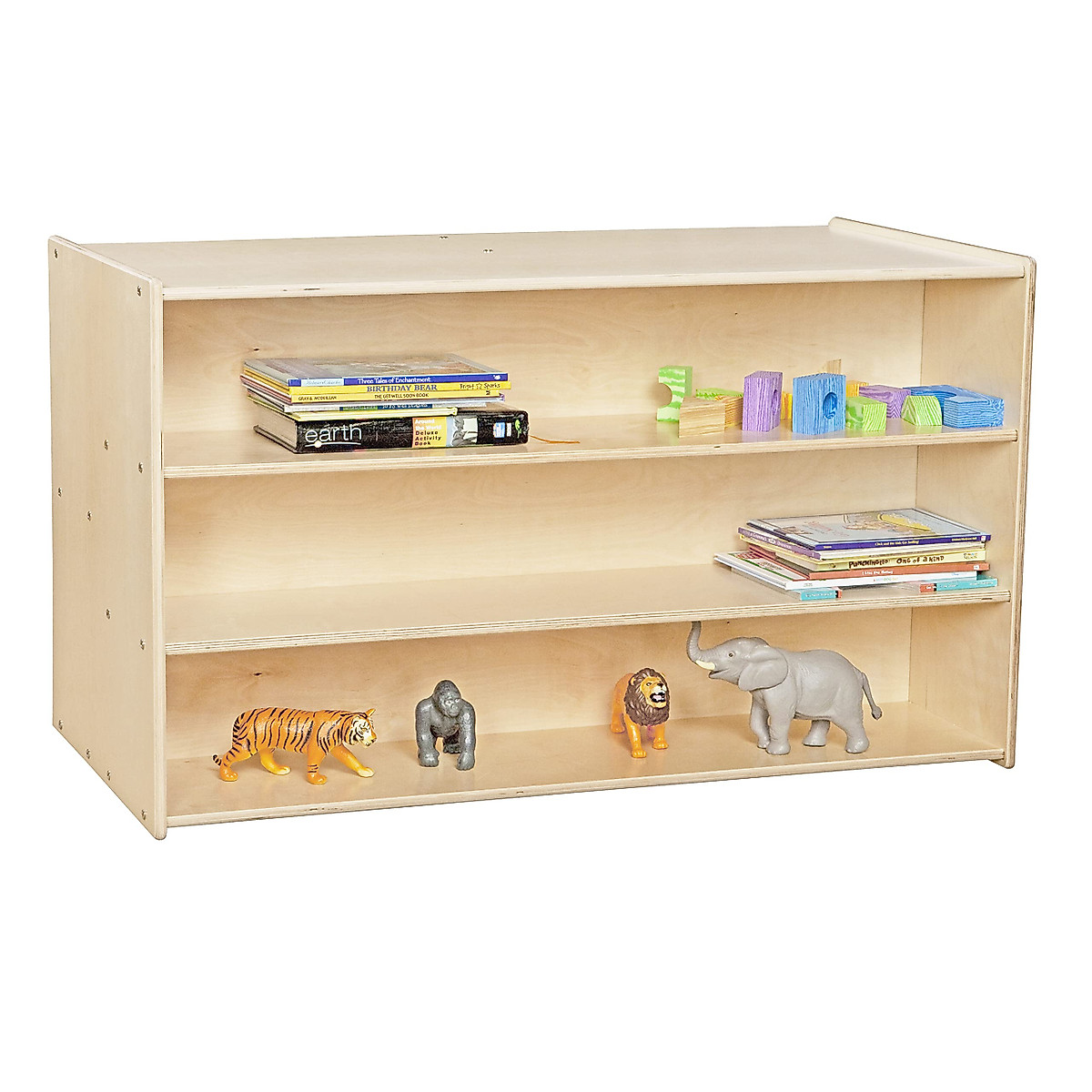 Contender Kids Dual Cubbie Storage Shelves, Pigeon Hole Shelving Montessori Shelves for Toddlers Cubbies for Classrooms, Toy Rack Organizer for Kids, 12 Translucent Trays,Natural,C16601