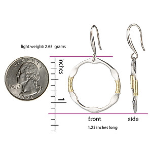 SPUNKYsoul Handmade Gold and Silver Wire Wrapped Earrings for Women (3 Piece Set Silver with Gold Wire)