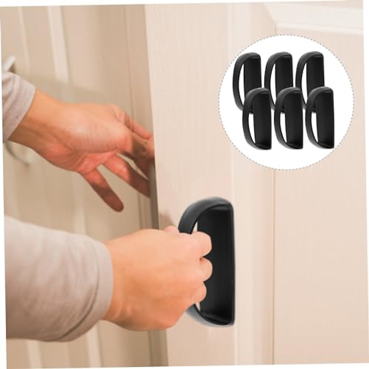 HEALEEP Self-Stick Push Pull Helper Adhesive Cabinet Handles Instant Adhesive Knobs Kitchen