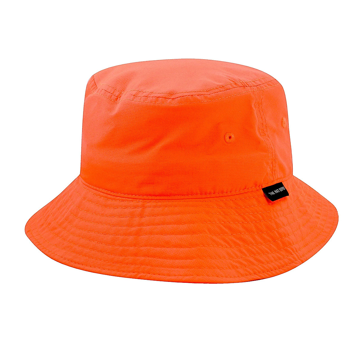 The Hat Depot Denim Cotton & Lightweight, Quick dry Packable Bucket Sun Hat (L/XL, 2. Light - Neon Orange)