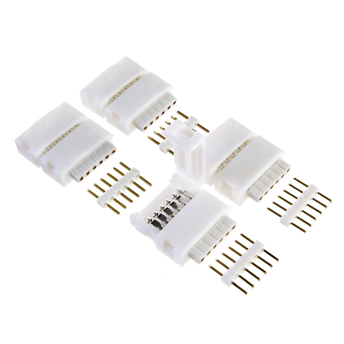 Litcessory 6-Pin to Cut-End Connector for Philips Wiz LED Light Strips (4 Pack, White)