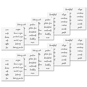 mDesign Kitchen Storage Labels, Preprinted Sticker Decals - Organize Containers, Jars, Bins, or Canisters Inside Cabinet, Pantry, Fridge, or on Counter - Home Sort Collection, 120 Labels, White/Black