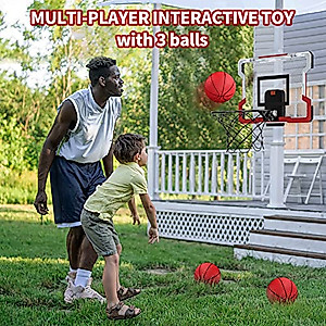 QDRAGON Mini Basketball Hoop with Scoreboard, Over The Door Basketball Hoop Indoor, with 3 Balls/Inflator/Breakaway Rim, Basketball Toy Gifts for Kids/Adults/Boys/Girls, Red