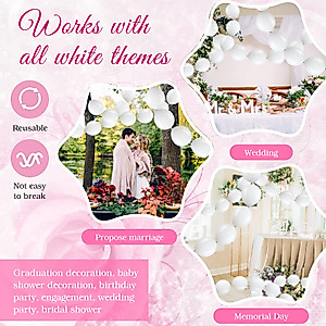 100 Pcs Link Balloon Linking Balloon Latex Linkable Balloons Connected Wedding Party Decoration (White, 10 Inch)