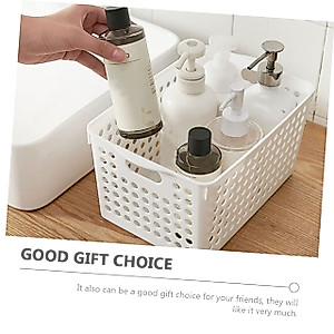 STOBOK 2pcs Box Storage Basket Sundry Organizing Basket Storage Holder Desktop Organizing Holder Cosmetics Organizing Basket Sundry Basket Cosmetics Container Toy Pp White Decorate A4