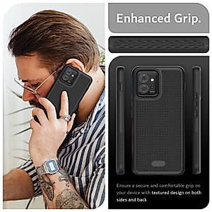 TUDIA DualShield Grip Designed for Motorola ThinkPhone Case (2023), [MergeGrip] Dual Layer Shockproof Slim Military Grade Non-Slip Tough Heavy Duty Protective Phone Case Cover (Matte Black)