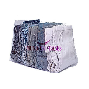 Mundo das Bases Organizer Closet Storage Solution Made of Flexible, Clear Plastic and Five Dividers for Sneakers, Shoes, Boots, Clothes, Toys and Cleaning Products (transparent 5 pairs)