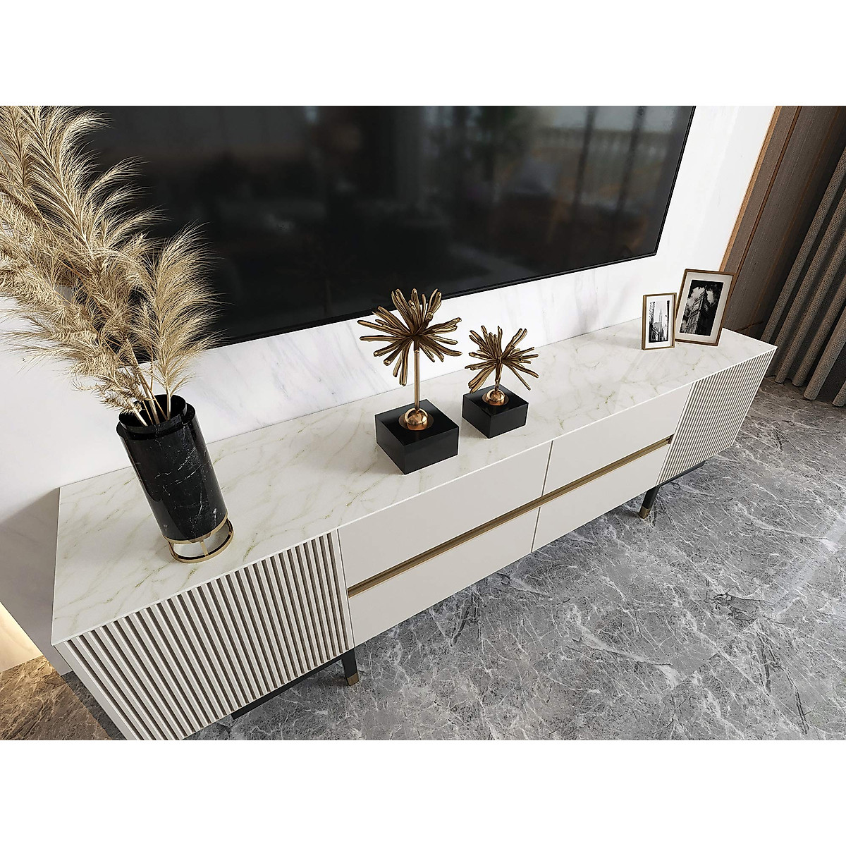 BURGELIY White Marble Wall Paper Marble Contact Paper Countertop Covers Peel and Stick Countertops for Kitchen Glossy Self-Adhesive Vinyl 15.7"×356" Granite Contact Paper for Cabinets Drawer Bathroom