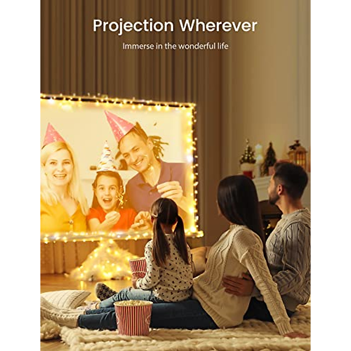 Video Projection Screen, Outdoor Projector Screen 120 inch 16:9 4K HD Foldable & Portable Outdoor Projection Screen, Support Front & Rear Projection for Home Theater Camping Backyard Movies