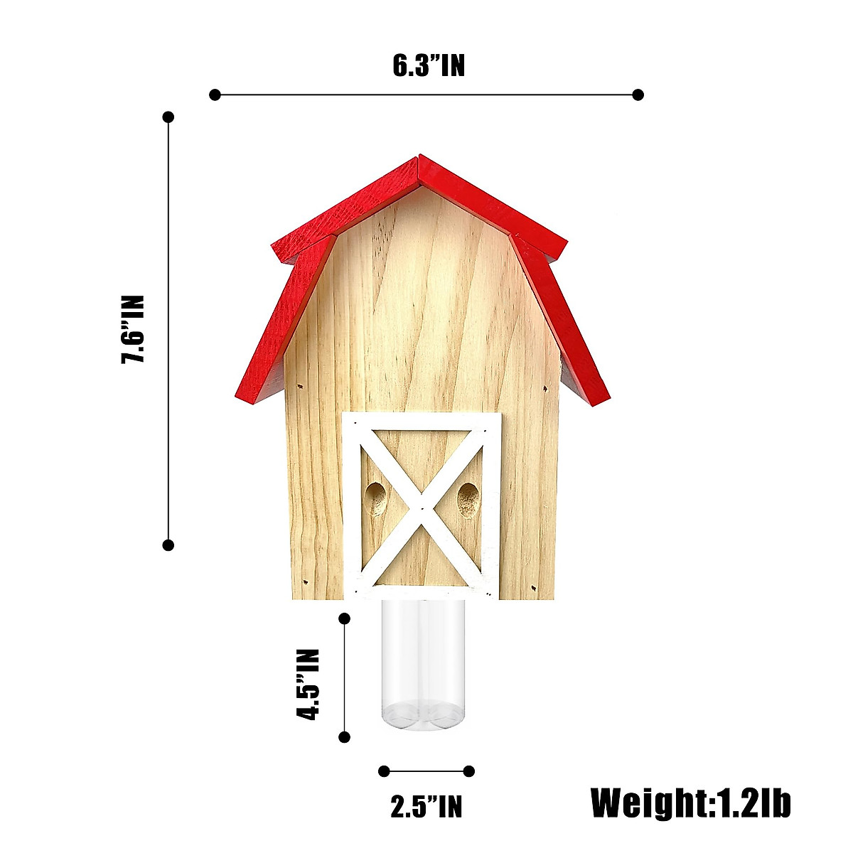 GRTRE 1 Pack Wood Carpenter Bee Trap for Outside - Best Bee Trap - Wood Boring Bee Trap- Nature Barn Style Carpenter Bee Traps Outdoor Hanging - Insect Traps Removes Carpenter bee