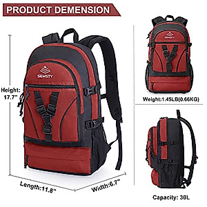 SEMSTY Hiking Backpack, 30L/40L/50L Expandable Hiking Backpack for Men and Women, Travel Camping Backpack Flight Approved