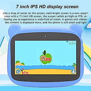 Pomya Kids Tablet, 7 Inch Little Bear Shaped Tablet,2GB 32GB, 5000mAh Tablet,Octa Core CPU,5000mAh Battery,5G WiFi Dual Band HD Tablet, Kids (Blue)