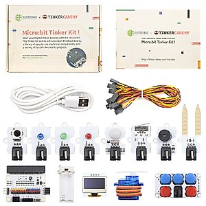 ELECFREAKS microbit Tinker Kit for Kid Micro:bit Sensor Starter Kit with 35 Projects, DIY Programming STEM kit with Basic Coding Electronics Modules and Wiki Tutorial(Without Micro:bit)