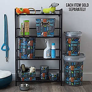 Paw Prints Fabric Pet Toy Bin, Wordplay Design, 14.75 x 10 x 10.75 Inches (37409)