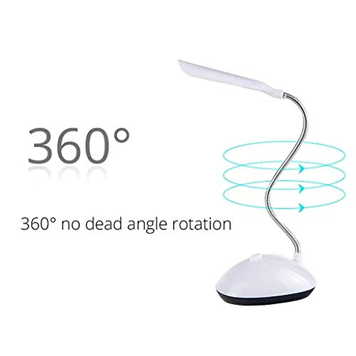 Reading Lamp LED Book Light Battery Powered Small Table Lamp Eye Protection Reading Light Simple Energy-saving Bedside Lamp Glare-Free Soft Lights 360° Flexible for Bookworms and Kids Eye-caring Table