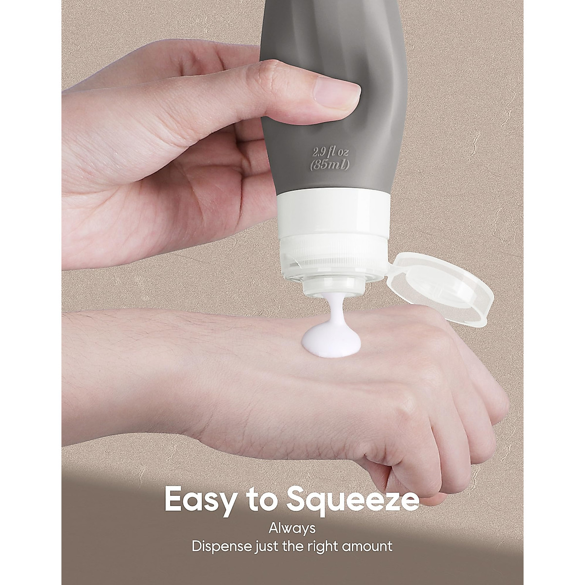 Morfone 16 Pack Silicone Travel Bottles Set for Toiletries TSA Approved Travel Containers Leakproof Squeezable Refillable Travel Accessories 2oz 3oz for Shampoo Conditioner Lotion Liquids (Brown)