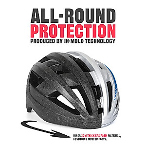 VICTGOAL Bike Helmet with USB Rechargeable Rear Light Detachable Magnetic Goggles Removable Sun Visor Mountain & Road Bicycle Helmets for Men Women Adult Cycling Helmets (L: 57-61 cm, Silver)