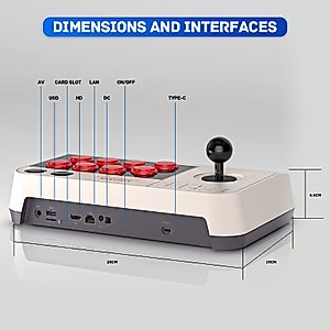 Kinhank Arcade Game Console Built-in 25000+Games, Super Console Arcade Video Game Console S905X3 Chip, 3D Joystick Turbo Function