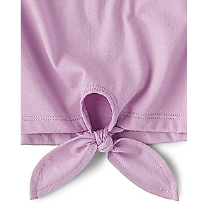 The Children's Place,Long Sleeve Knit Tie Front Top,Lilac DUST,Medium (7/8)