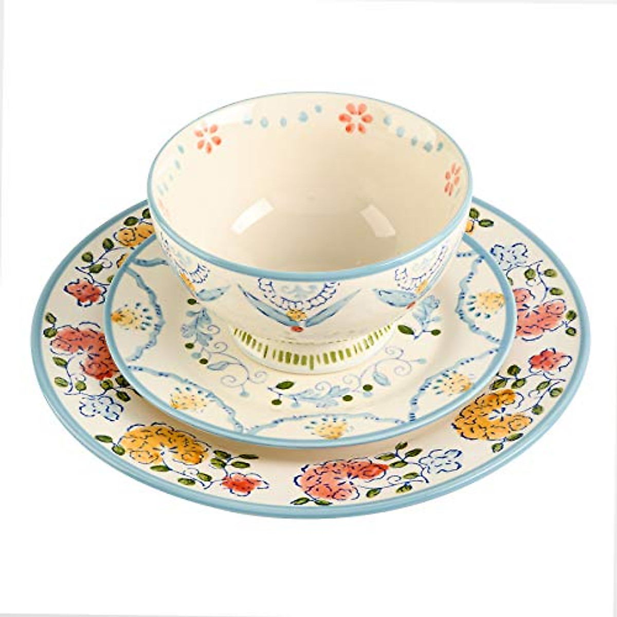 Gibson Elite Hand-Painted Dinnerware Set, Service for 4 (12pcs), Anaya