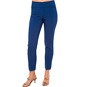 IBKUL Women's UPF 50+ Cooling Stain Resistant Ankle Pants - 72000 Navy Solid 10