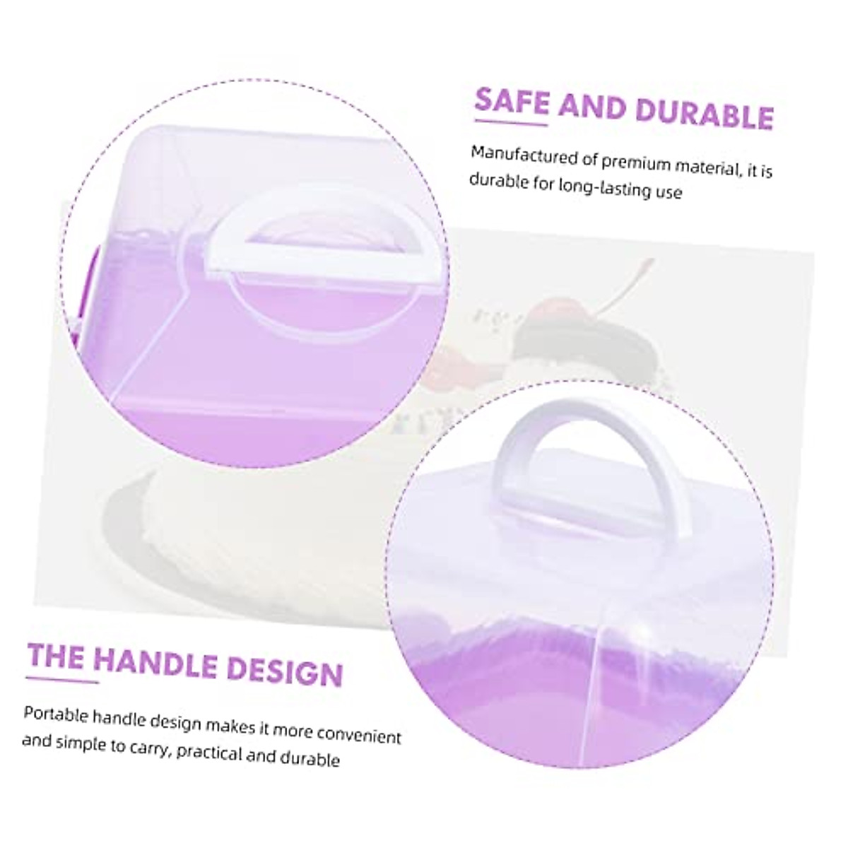 Homoyoyo Portable Cake Box with Cakey Clear Container with Lid Cheesecake Carrier Dessert Storage Case Cake Holder with Lid Mini Gift Cake Packing Box Cake Carrier with Handle Wedding