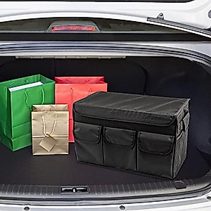Car Duffle Bag Multiple Storage Compartments Car Trunk Organizer Container Foldable Car Trunk Extra Storage Space Box (D 48 * 28 * 30cm)