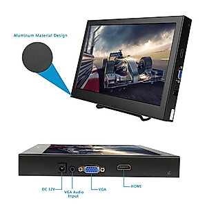 Portable 11.6 Inch Monitor 16:9 IPS Display 1920x1080 Full HD, 170° Widescreen Gaming Monitor with HDMI, VGA, Dual Builtin Speakers, 3.5mm o Port, for Raspberry PS3 PS4 Windows etc.(11.6inch)