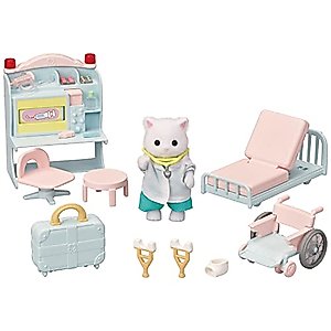 Calico Critters Village Doctor Starter Set, Dollhouse Playset with Figure and Accessories