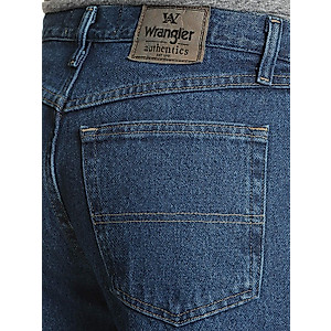 Wrangler Authentics Men's Big & Tall Classic 5-Pocket Relaxed Fit Cotton Jean, Dark Stonewash, 48W x 30L